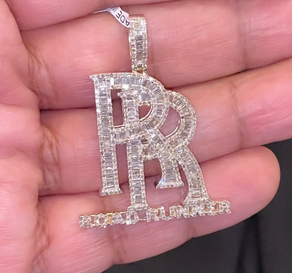 10K Solid Yellow Gold 2.50 Carat Real Diamond 1.75 Inches Road Runner Pendant Charm